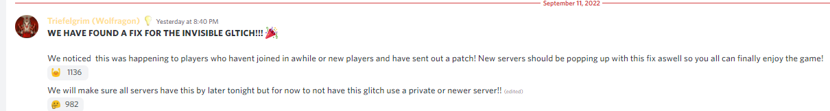 Gosh they finally fixed a bug that has been there since sar's release ...