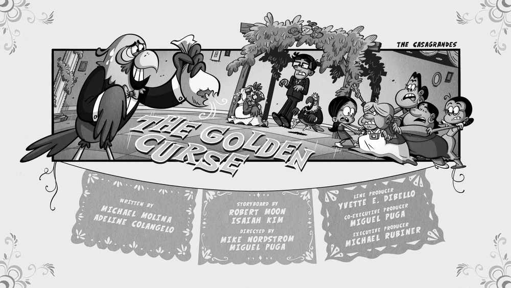 The golden curse title card in black and white style | Fandom