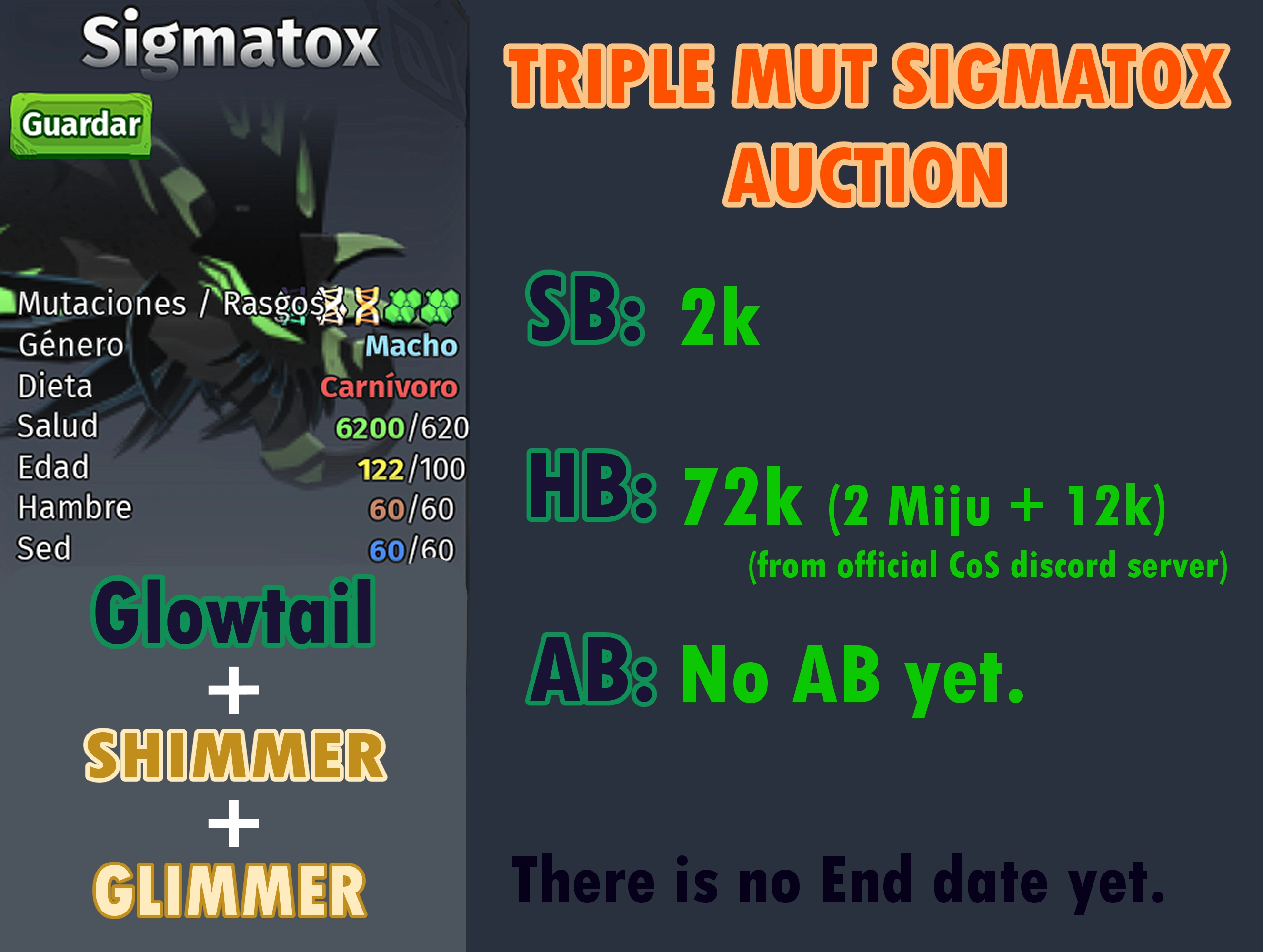 Repost! Triple mut Sigmatox Auction! | Fandom