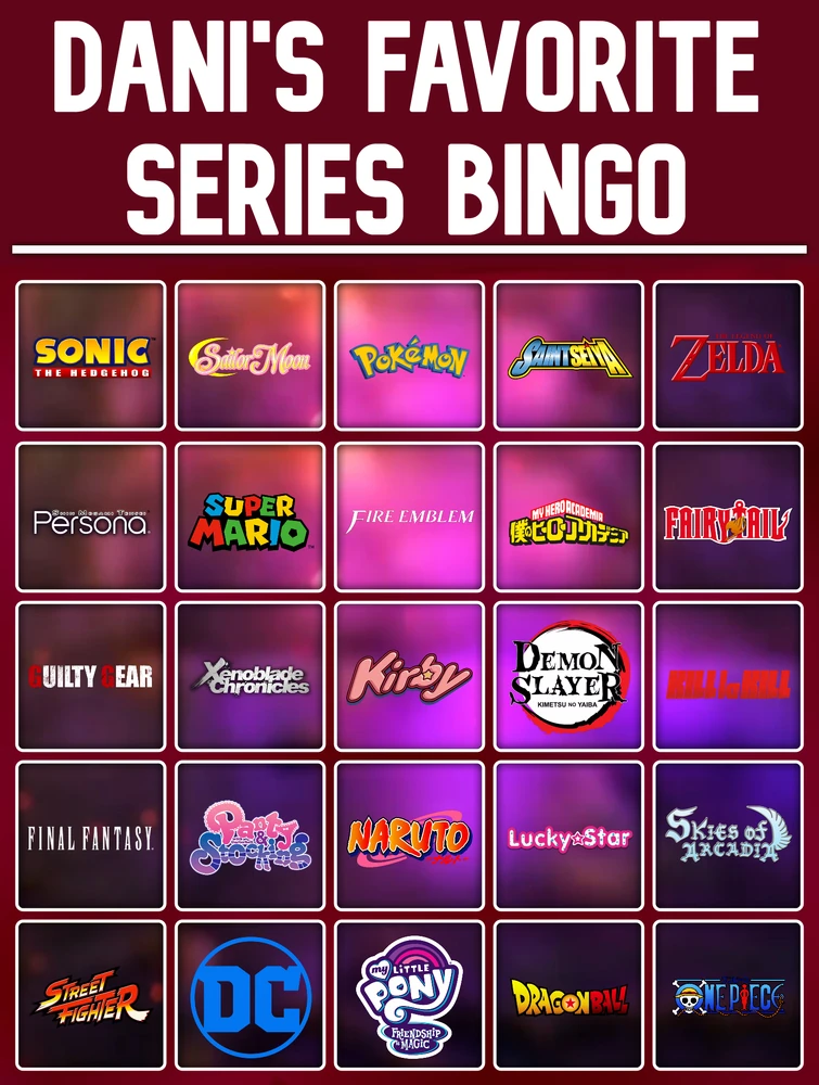 I made some changes to my favorite series bingo | Fandom