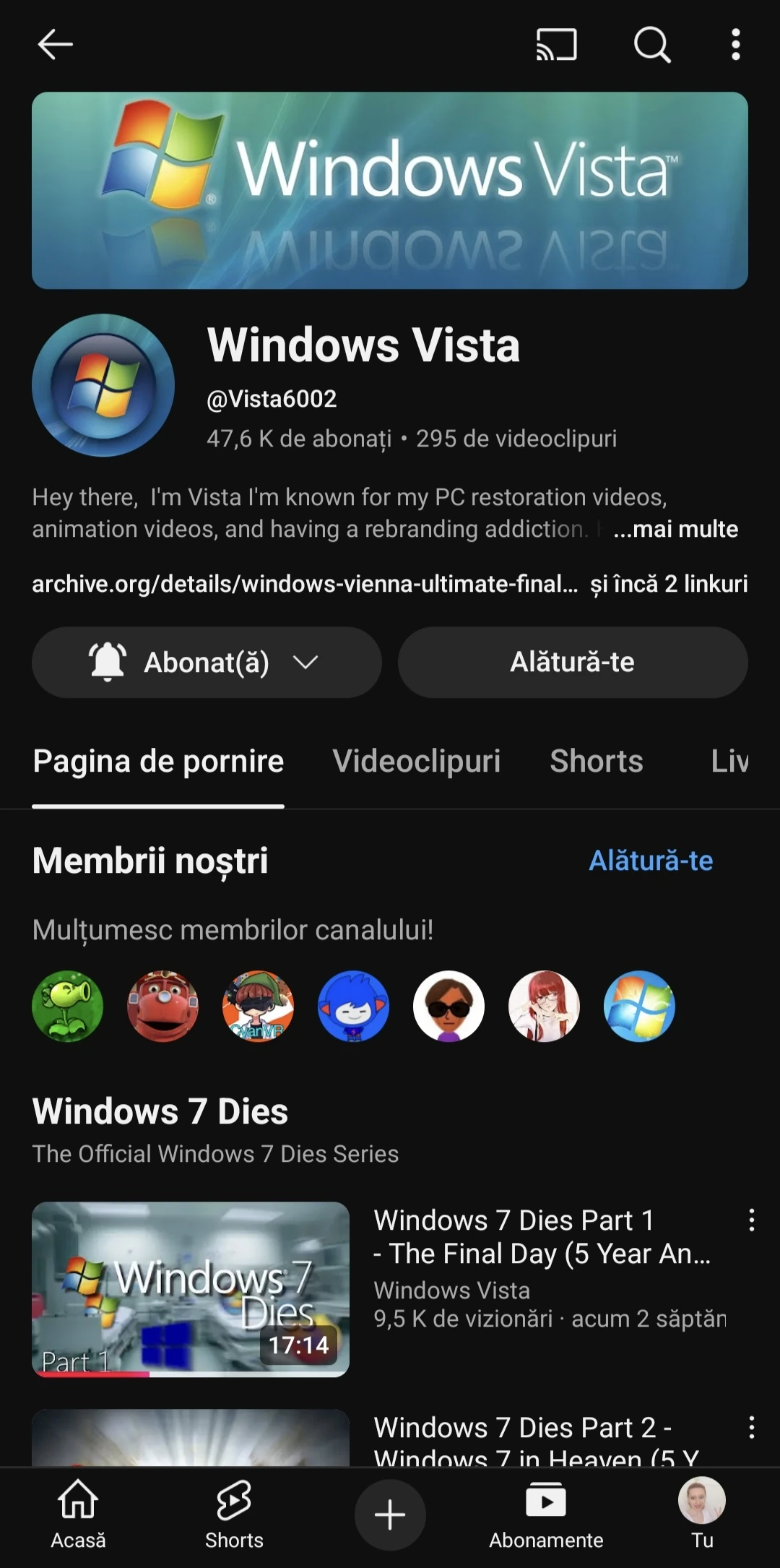Vista6002 changed his YouTube channel name to "Windows Vista" | Fandom