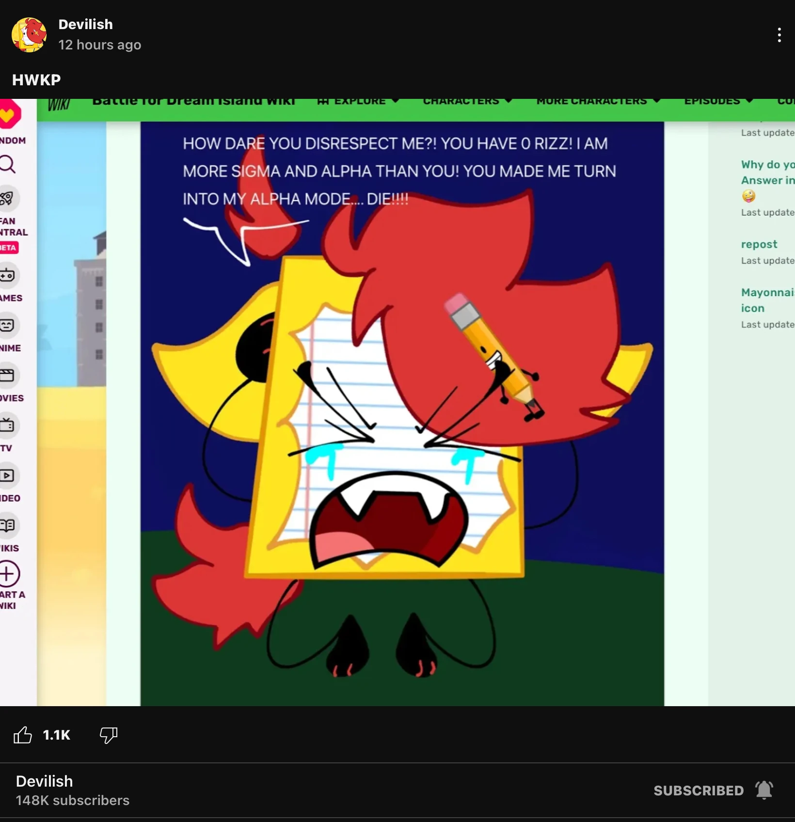 BOOKNOTE GOES ON THE BFDI WIKI?!!! HOLY CRSP | Fandom