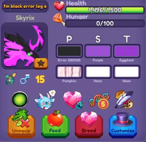 Selling 1/3 black error fm leg eye skyrix | Fandom