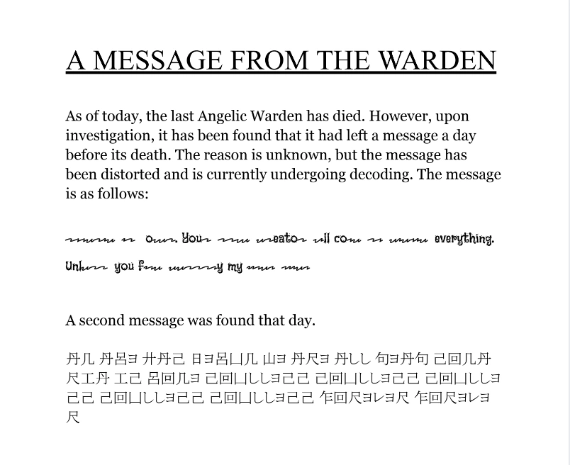 The End Of Time- a Message from the Warden | Fandom