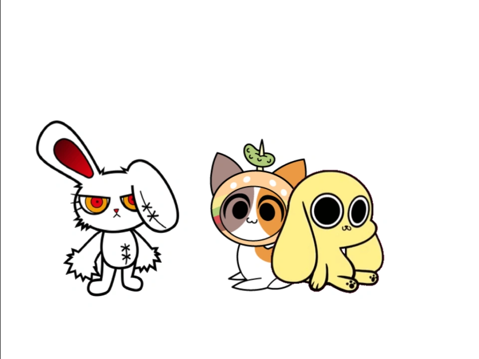 Bloody Bunny hanging out with Chikn and Chee | Fandom