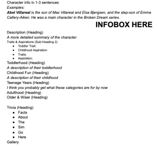 character page formatting | Fandom