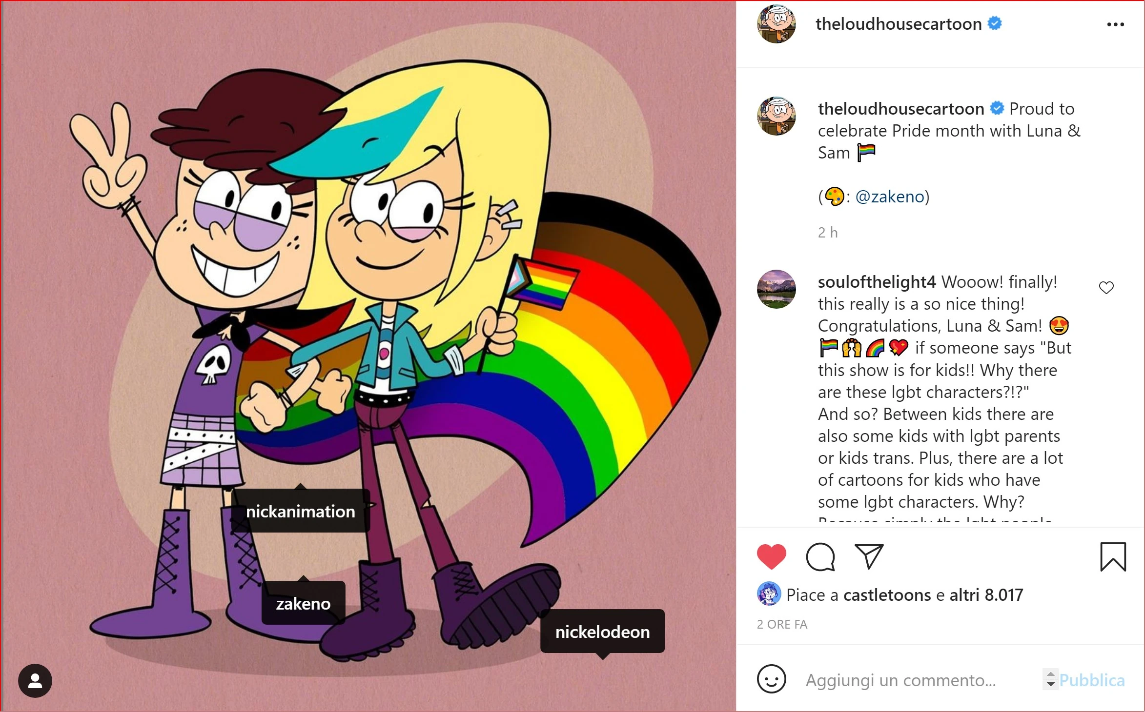 After 5 years, for the 1° time the crew has published a post for Pride ...