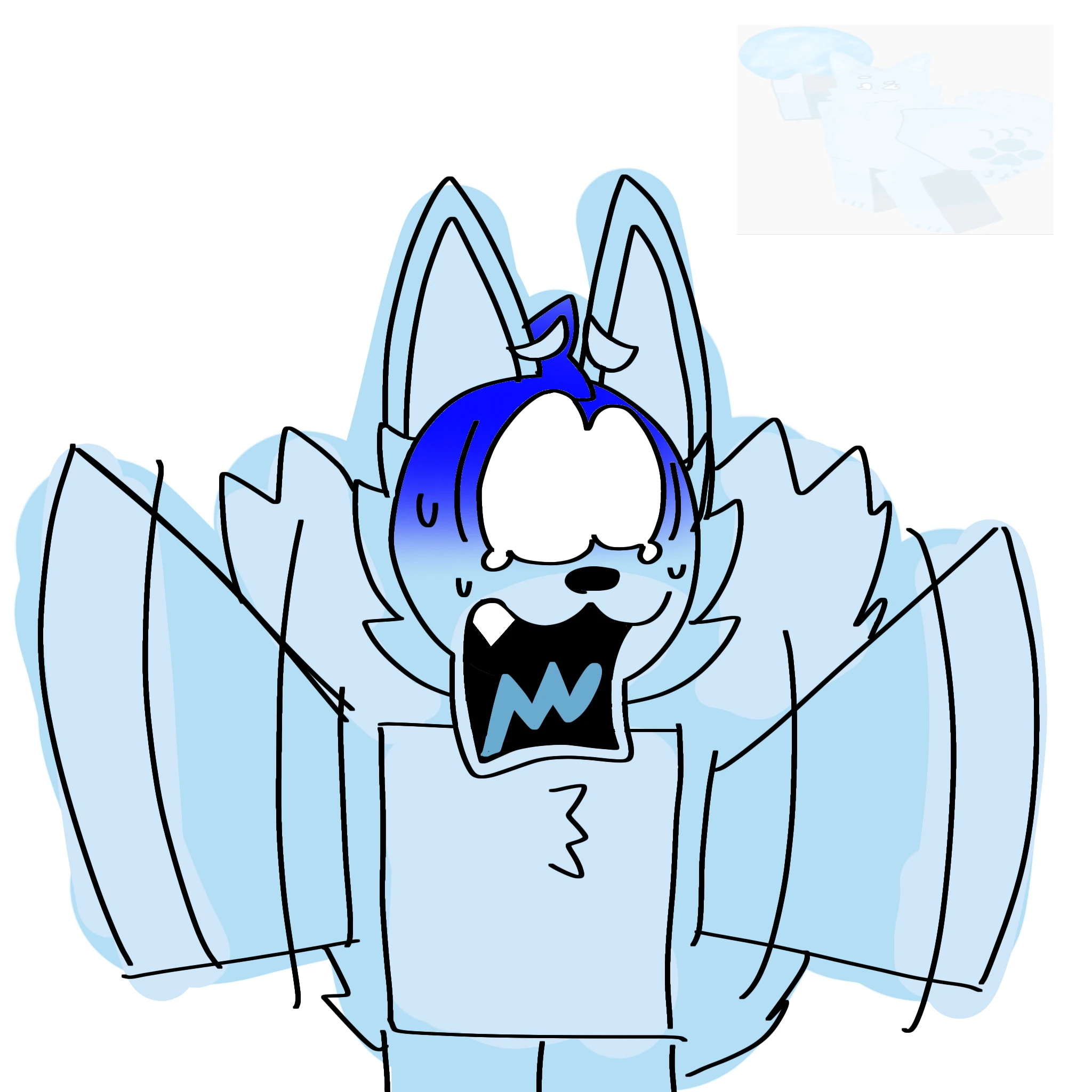 a ghost fox doodle | Fandom