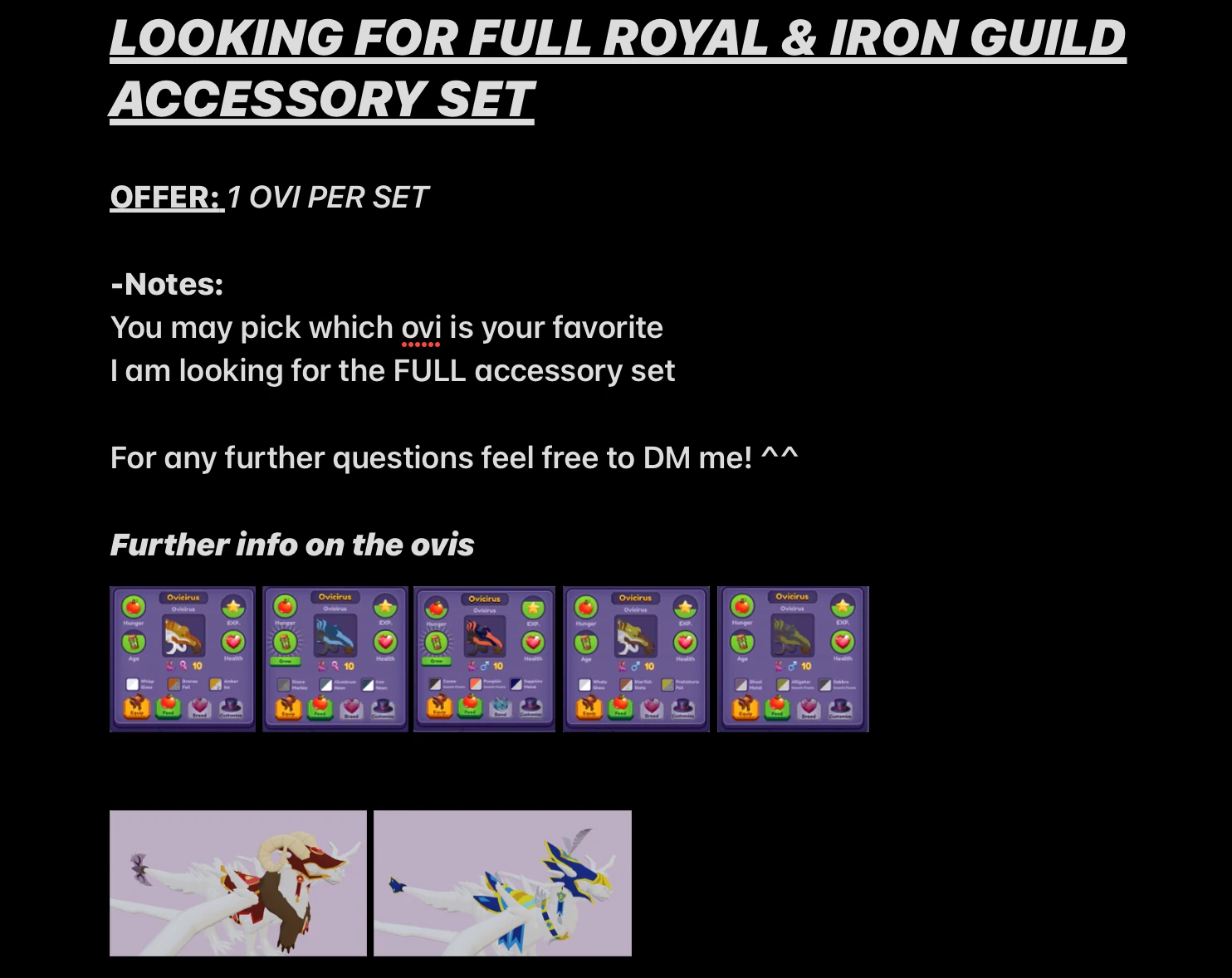 LF FULL ROYAL & IRON GUILD ACCESSORY SETS | Fandom