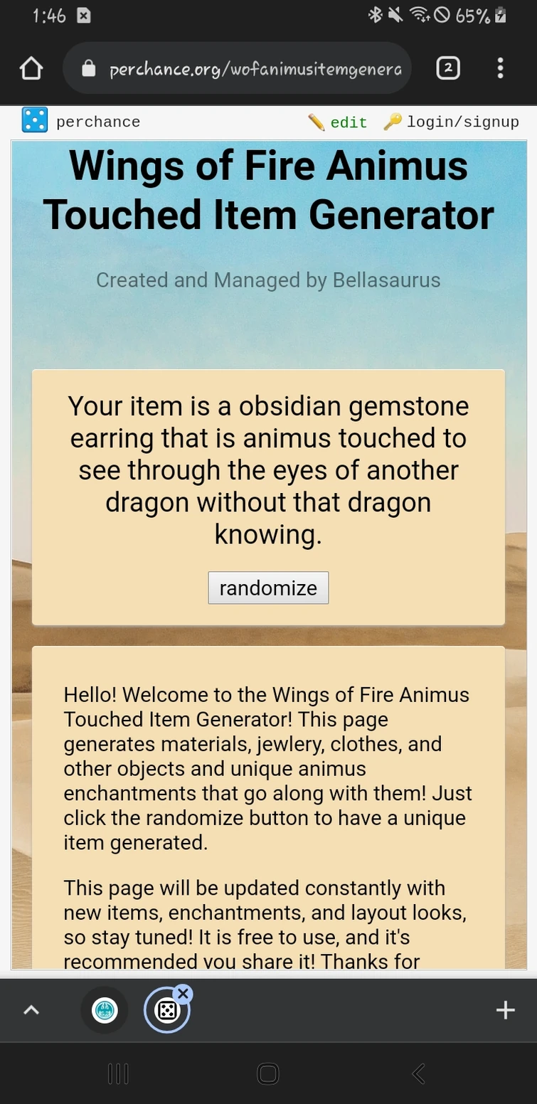 I made an oc based on this that I got from Bellas animus enchanted object generator | Fandom