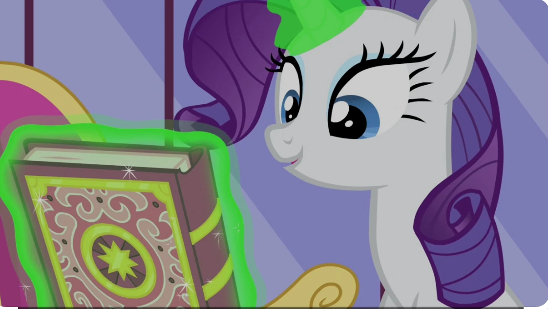 In Mlp rarity gets a book that creates her designs what power is that ...