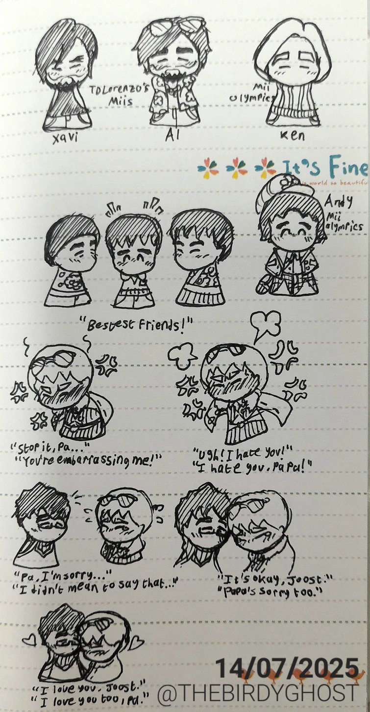 Wii U Mii doodles, featuring TD Lorenzo's Xavi and Al and Mii Olympics ...