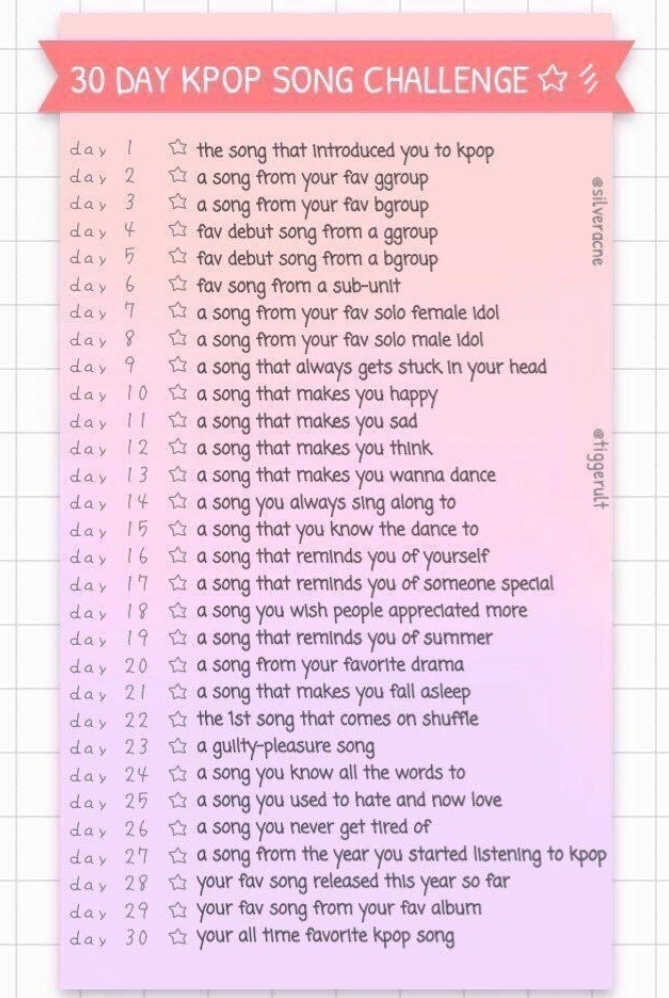 Doing the 30 day Kpop challenge but I can’t be bothered to do it in 30 ...
