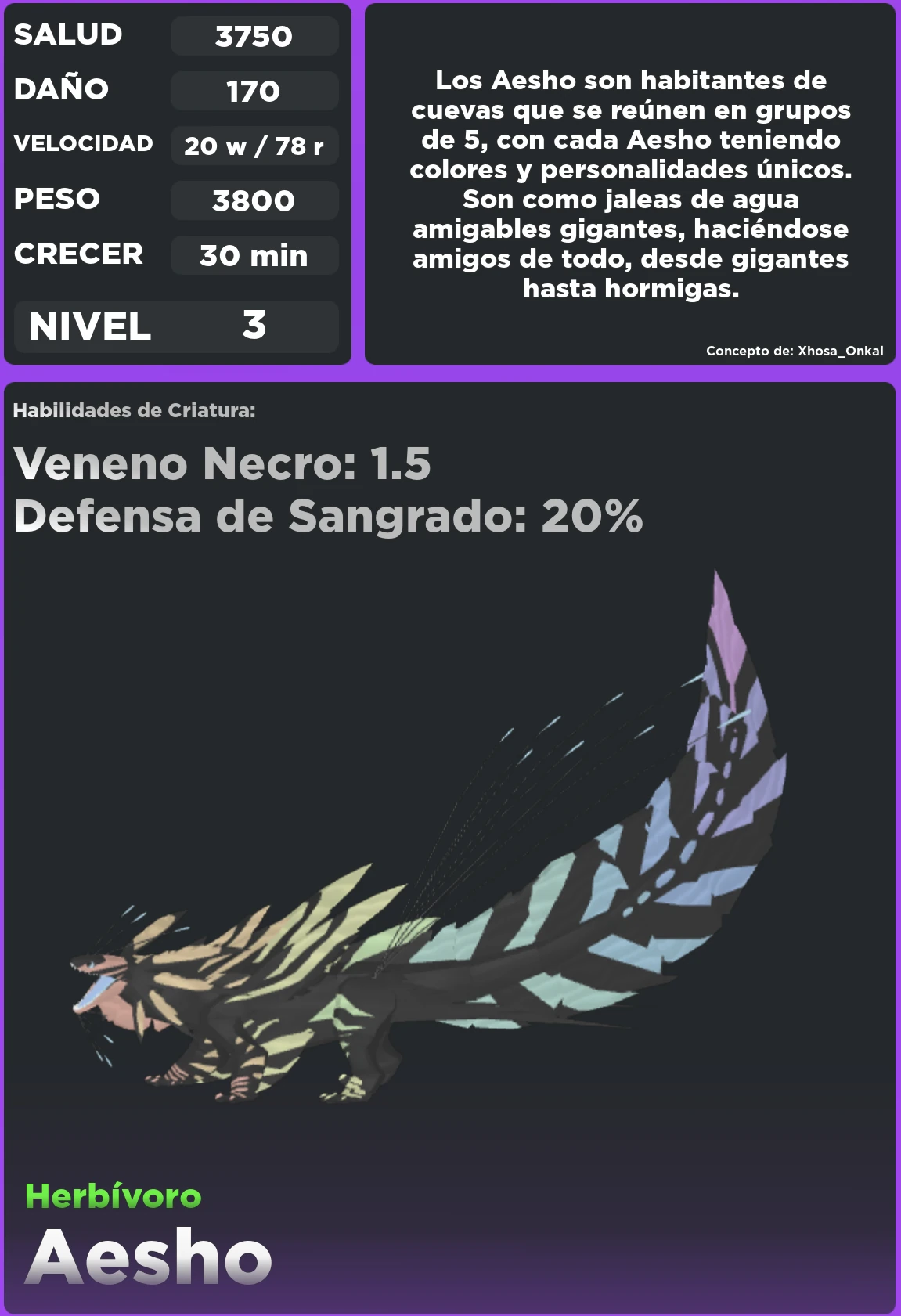 COS CREATURES DESCRIPTION IN SPANISH. AESHO | Fandom