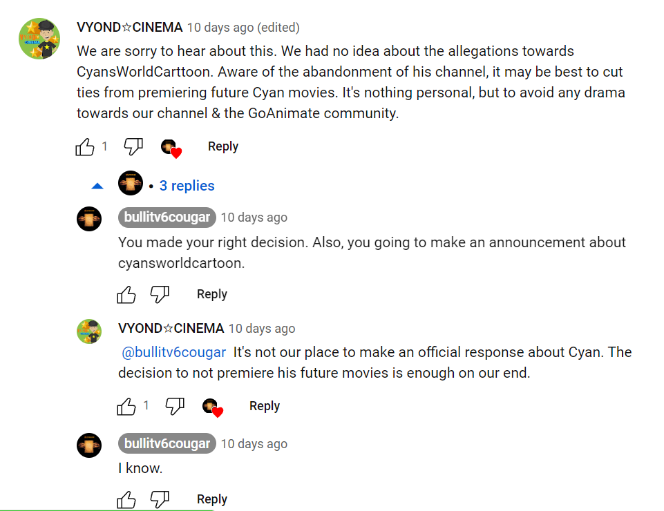 CyansWorldCartoon's Dismissal From VYOND☆CINEMA | Fandom