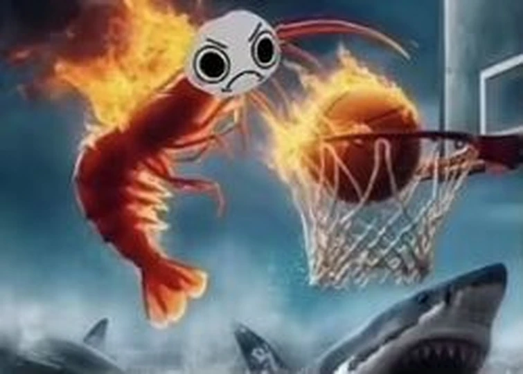 Where is that Image of Shrimpo Slam Dunking But it was like That one ...