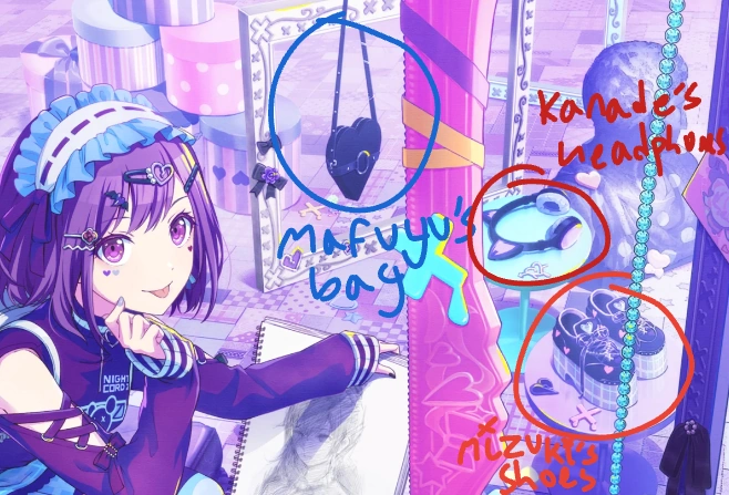 i just realized ena's i nandesu card references all the other cards ...