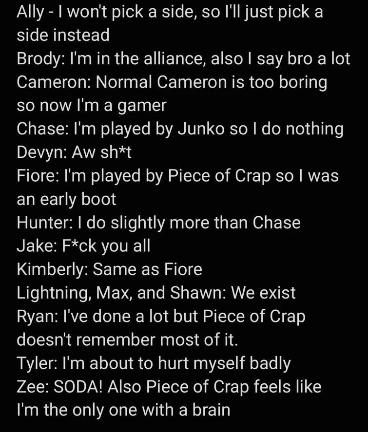 Every TDH Character in a nutshell (Since I did one for TDF) | Fandom