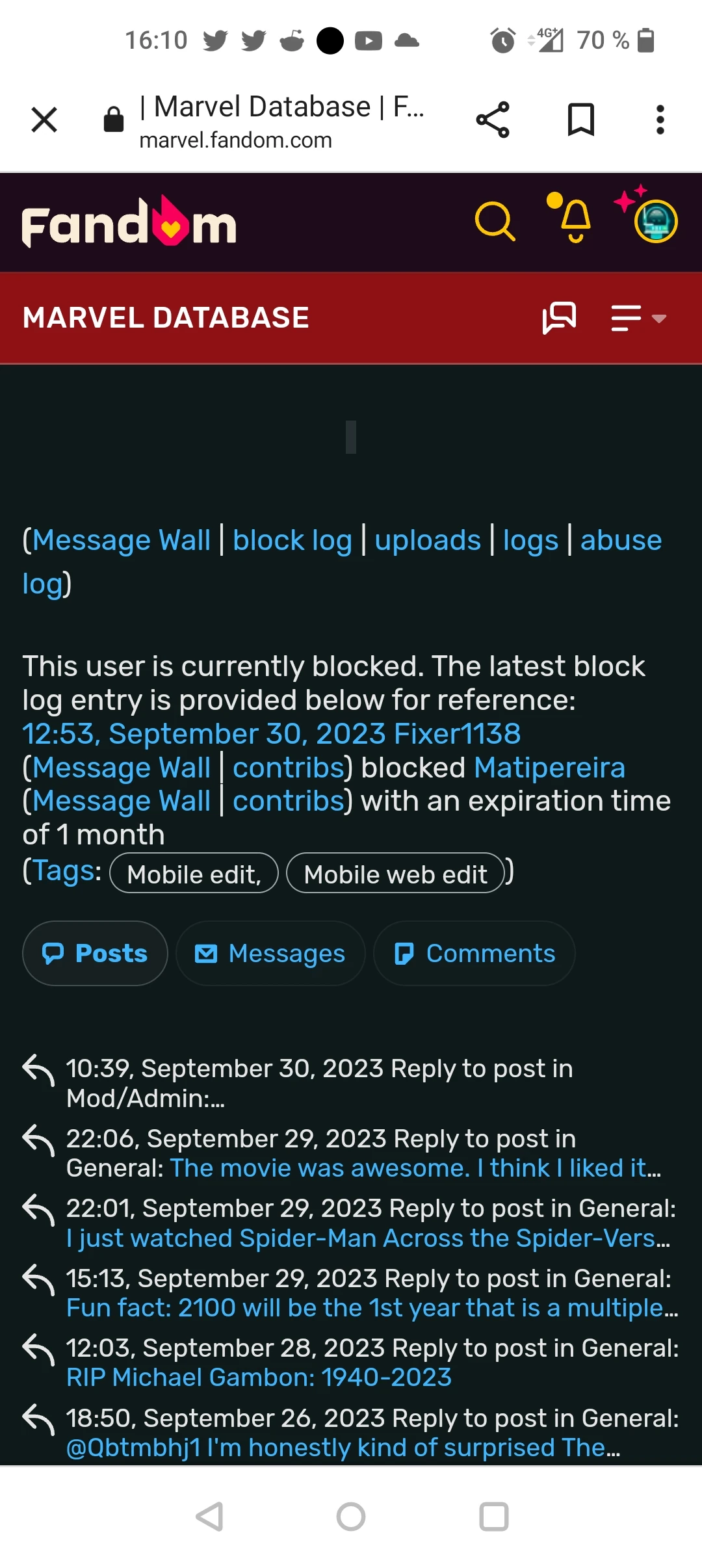 I got temporarily banned from the Marvel database wiki for trying to ...