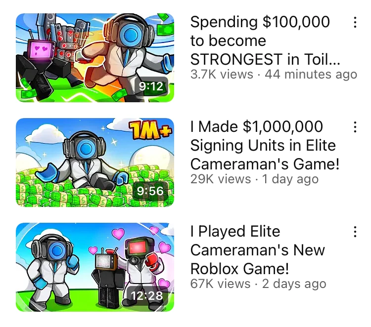 Elite SpeakerMan now makes Roblox gameplay videos now for some reason ...
