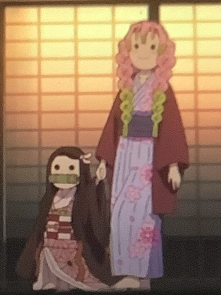 Nezuko holding Mitsuri’s hand | Fandom