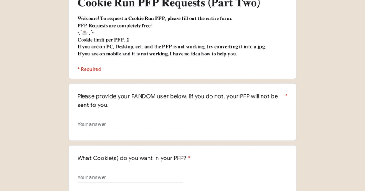 Cookie Run PFP Requests (Part Two) | Fandom