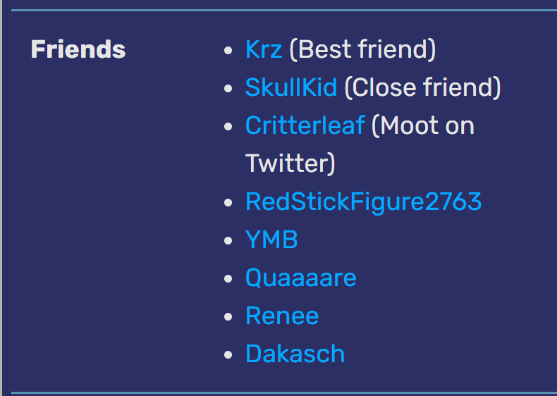 Updated Friends List thing | Fandom