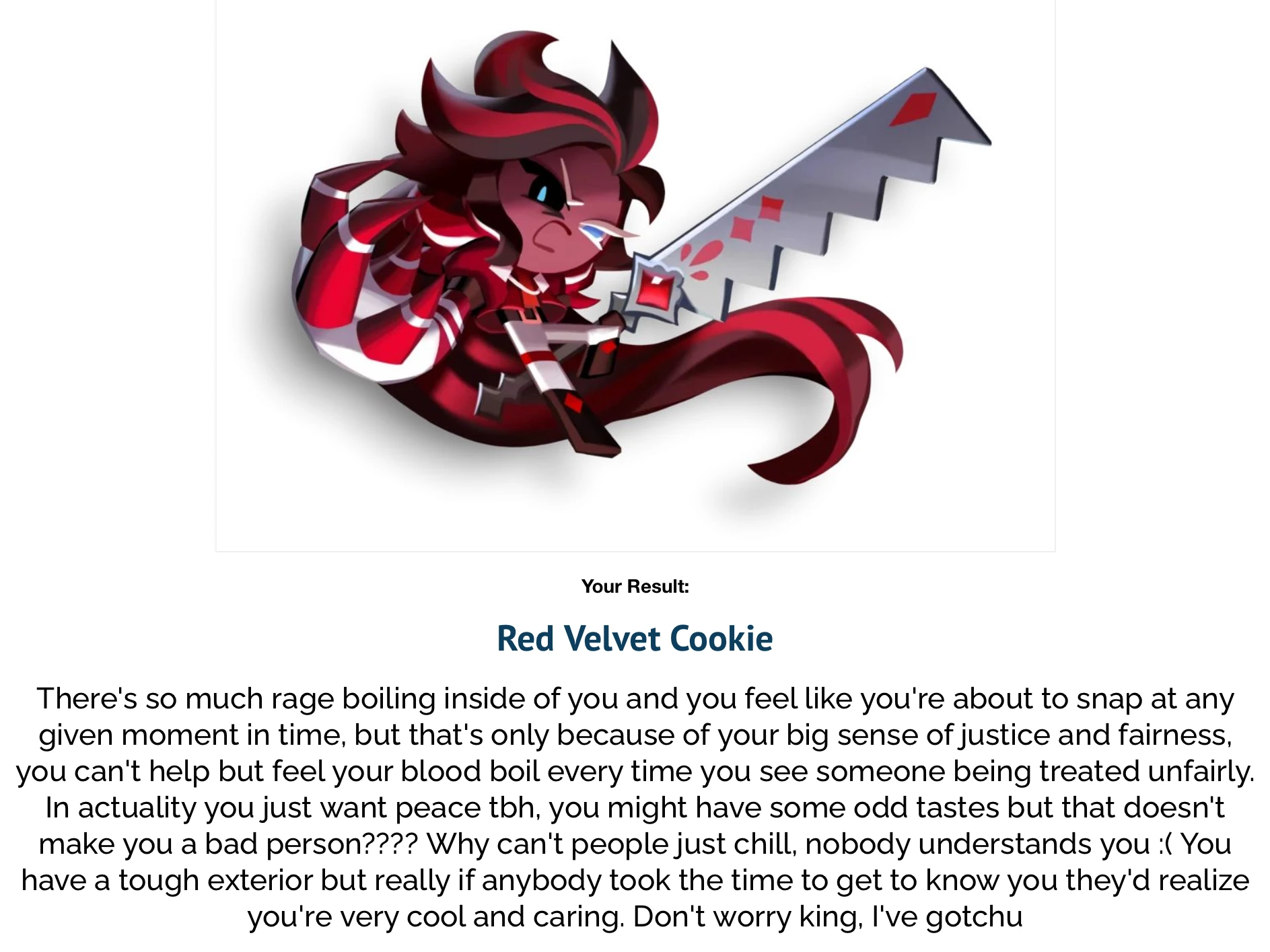 When a personality test matches you with your favorite cookie :Pog ...