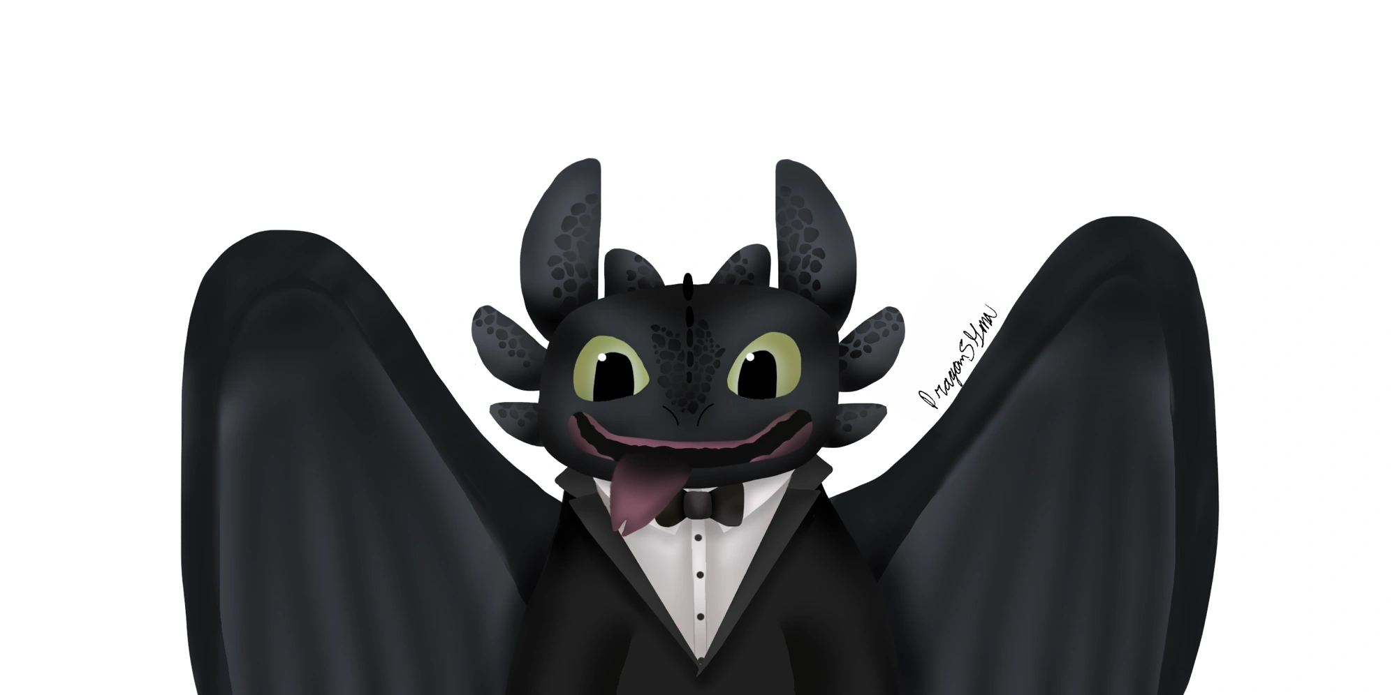 Toothless in a Tux Redraw (Credits to CrazedDragonLover) | Fandom
