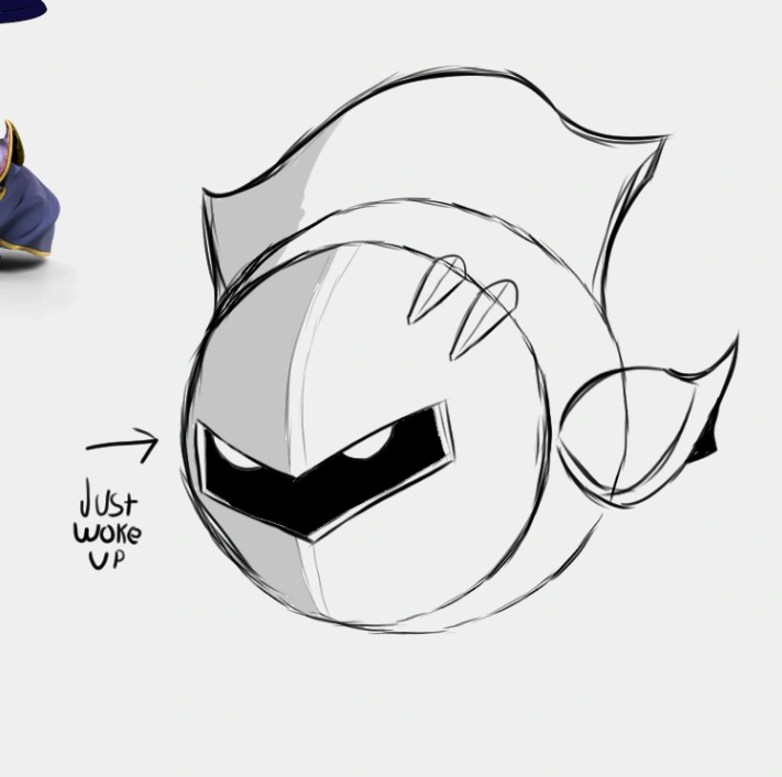 Meta Knight drawing WIP | Fandom