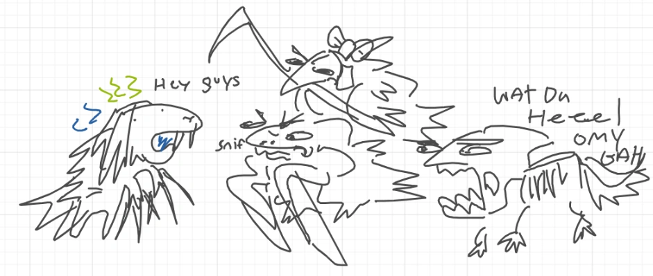 i tried to draw the death gacha gang from memory | Fandom