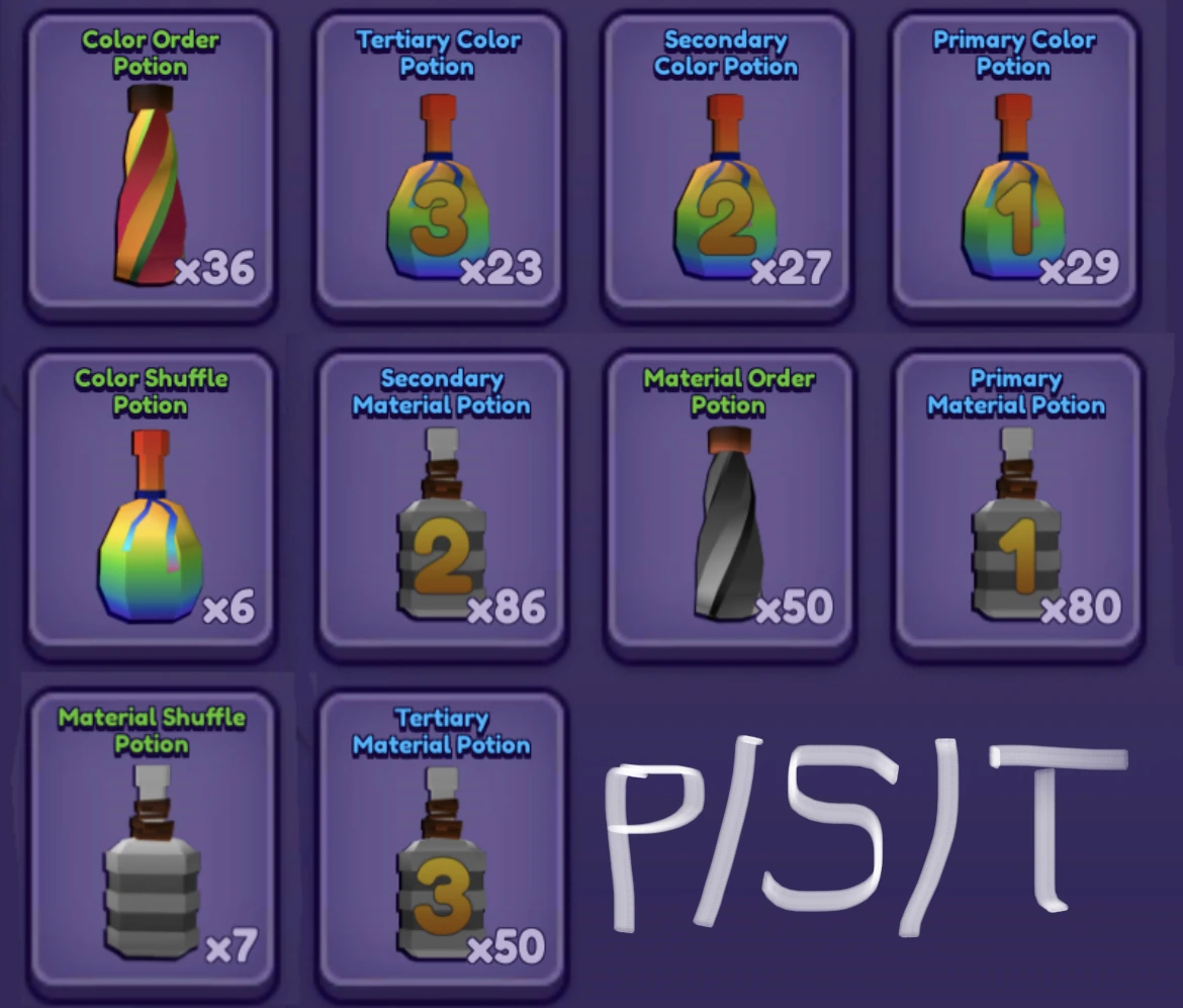 [ SELLING P/S/T COLOR & MATERIAL POTIONS + ORDERS / SHUFFLES] | Fandom