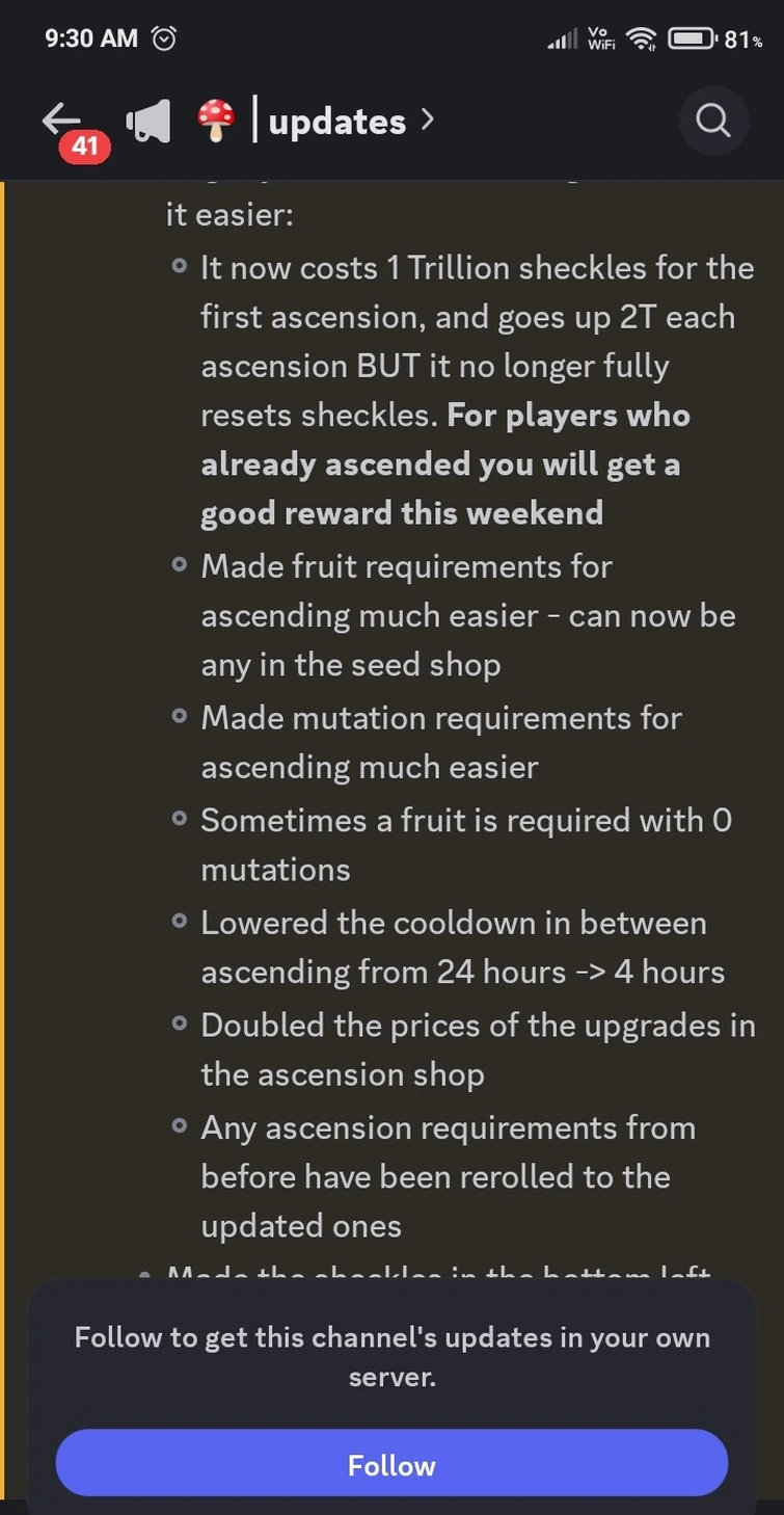 ASCENSION REWORK!!!!! 🤯 + WHOEVER ASCENDED WILL GET A COOL REWARD | Fandom