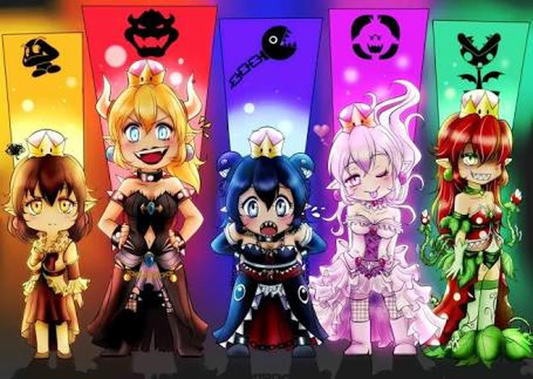 The Villains with the Super Crown: Goombette,Bowsette,Chompette ...