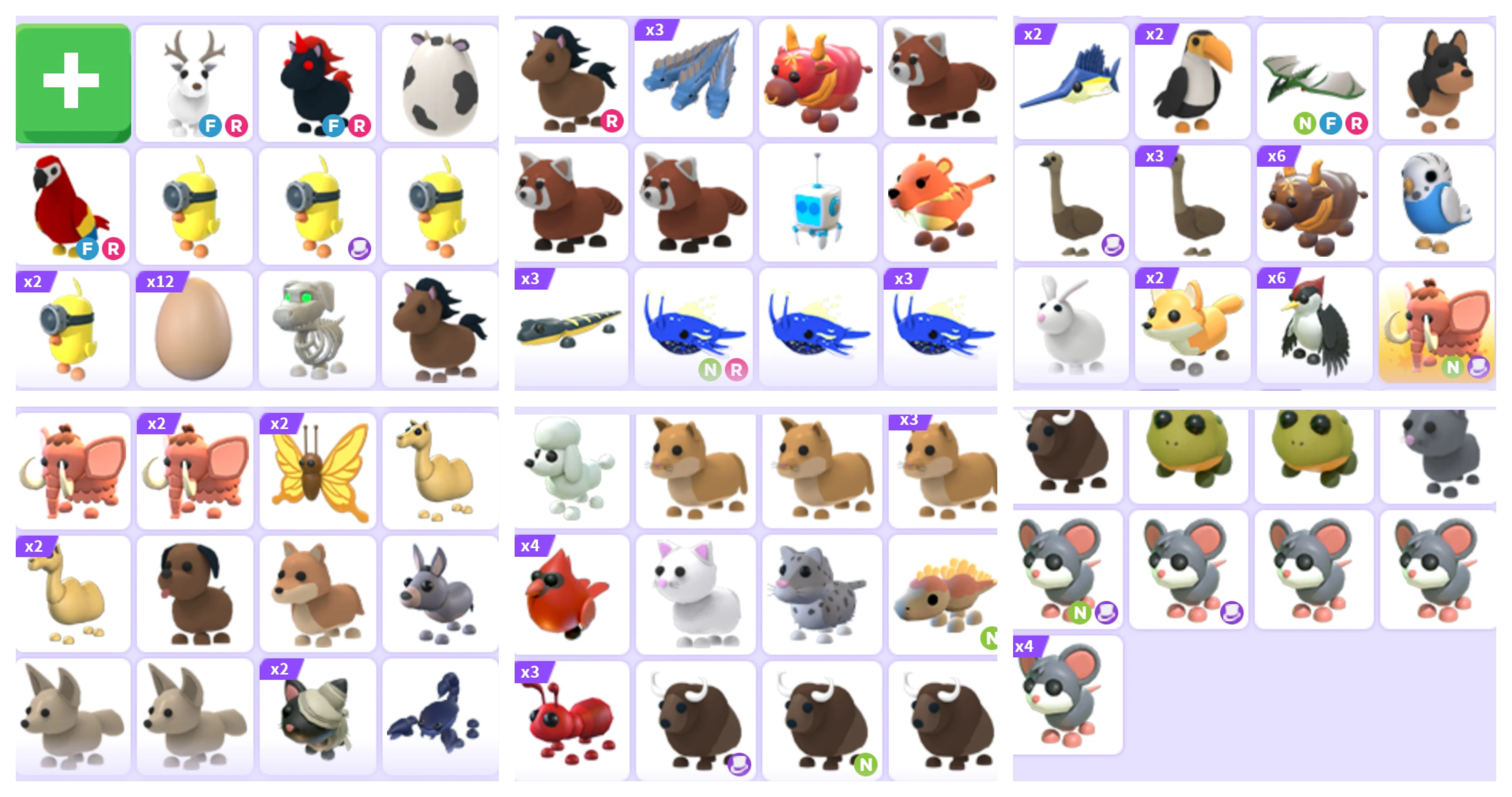 LF: Mega legendaries (not dragons, metal ox, tigers, minions) and also LF mega below leg pets ...