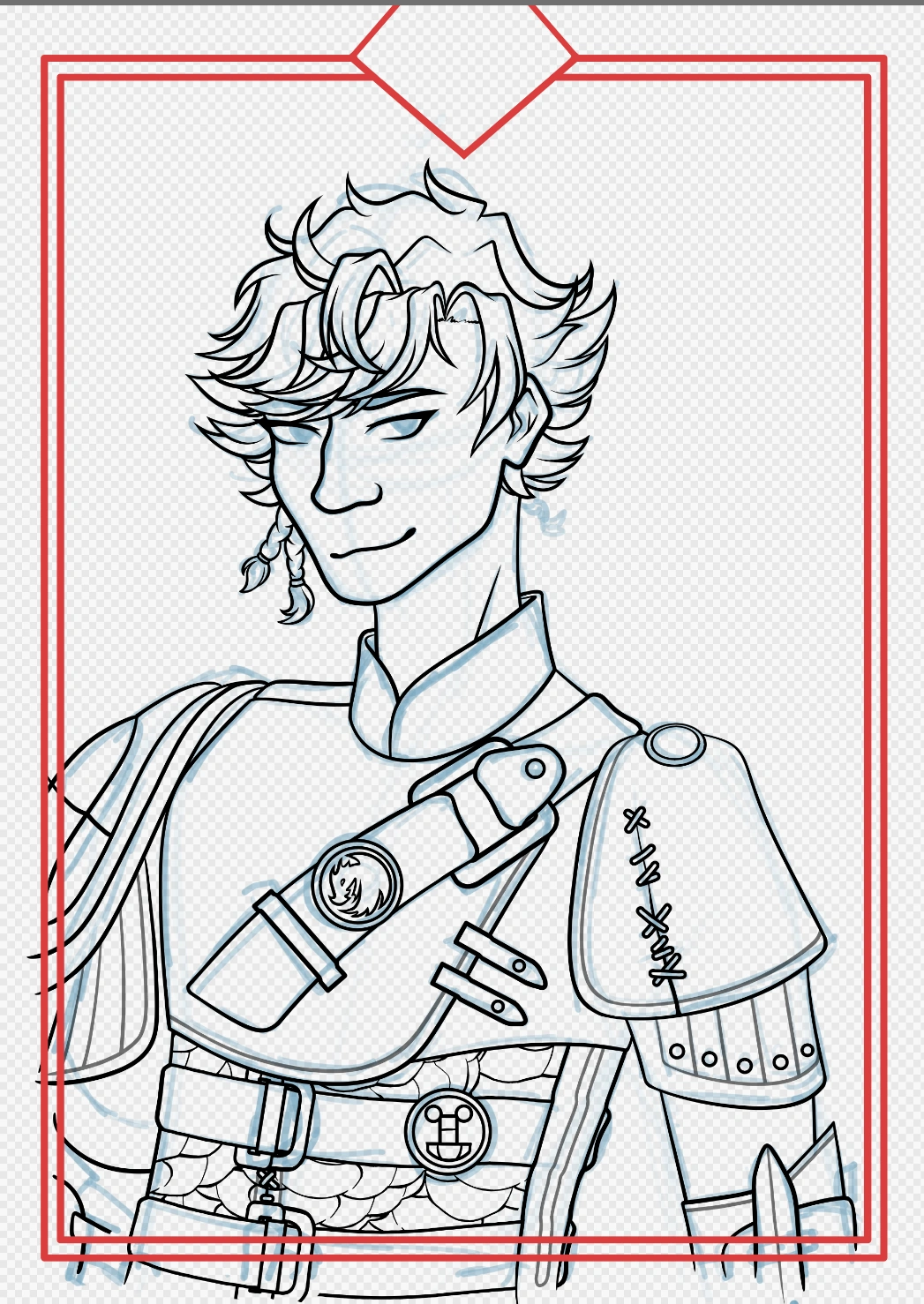 i get short bursts of motivation so heres the lineart for ze chief ...