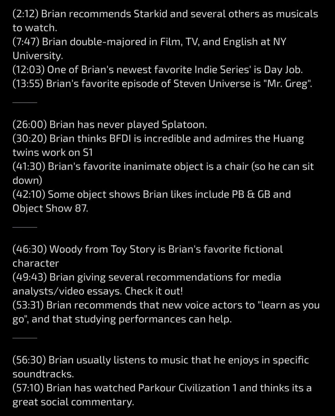 Brian's answers in the Q&A | Fandom