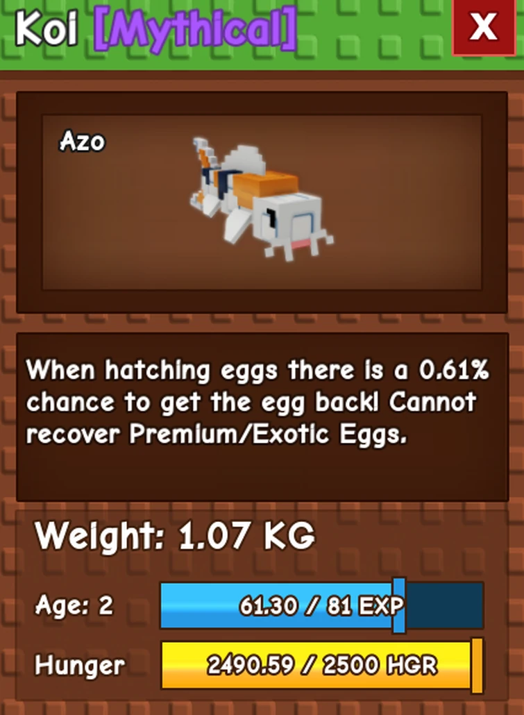 does koi give egg hatch luck or chance to get them back | Fandom