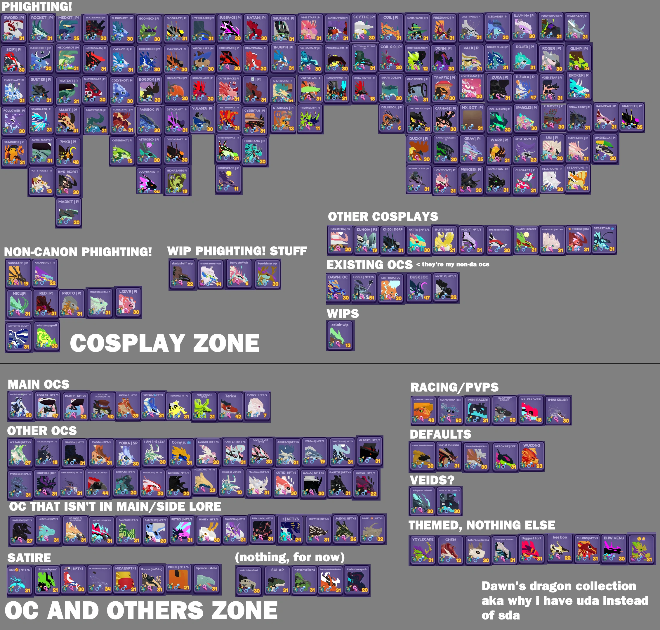 after many hours (or days of procrastination) i finally update my dragon list.. (for my main ...