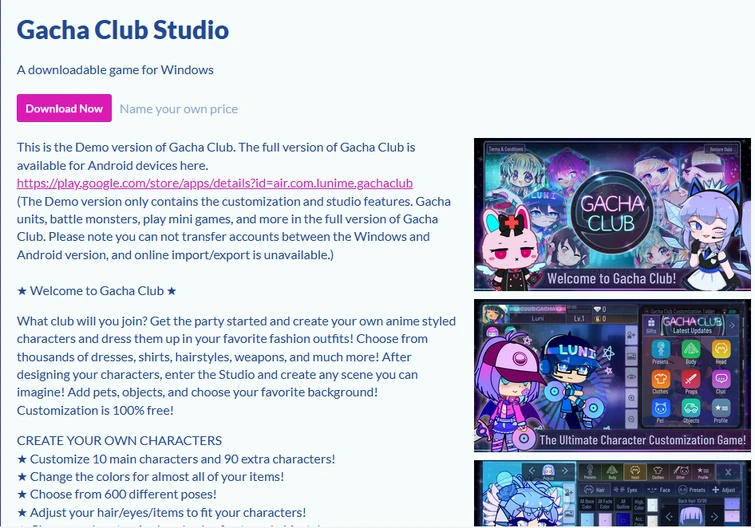 Websites to play Gacha Club on | Fandom