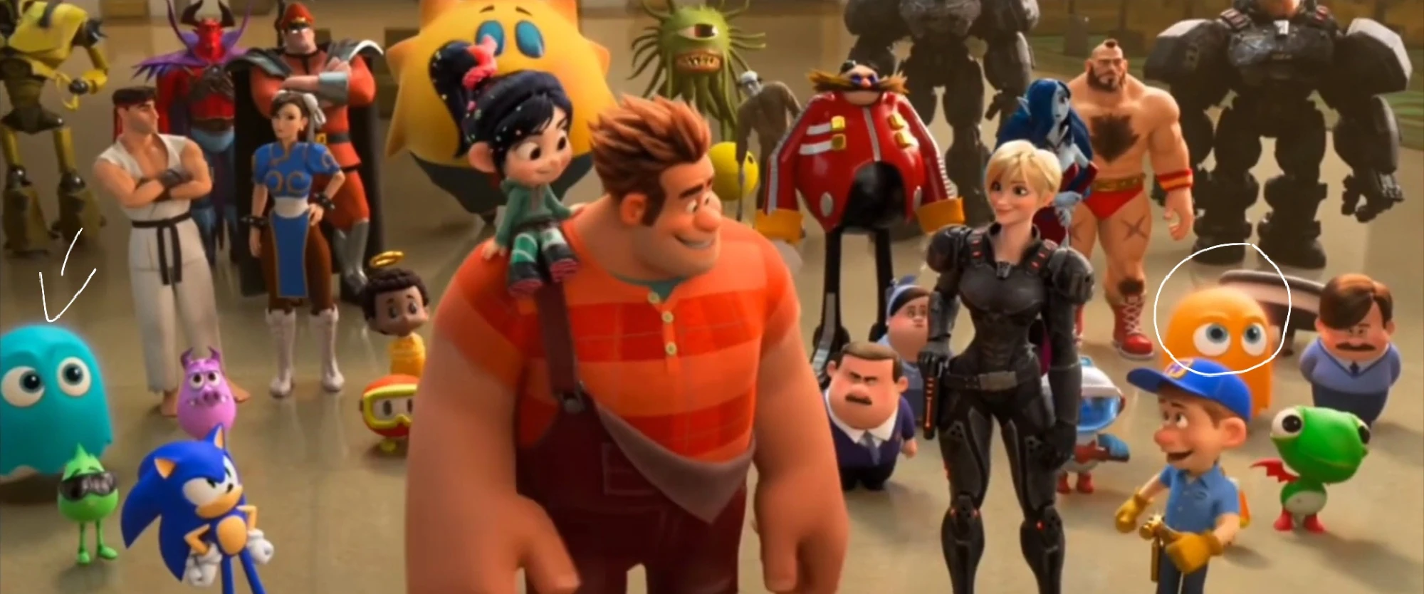 Notice how the ghost from pac man in wreck it ralph pupils can change ...