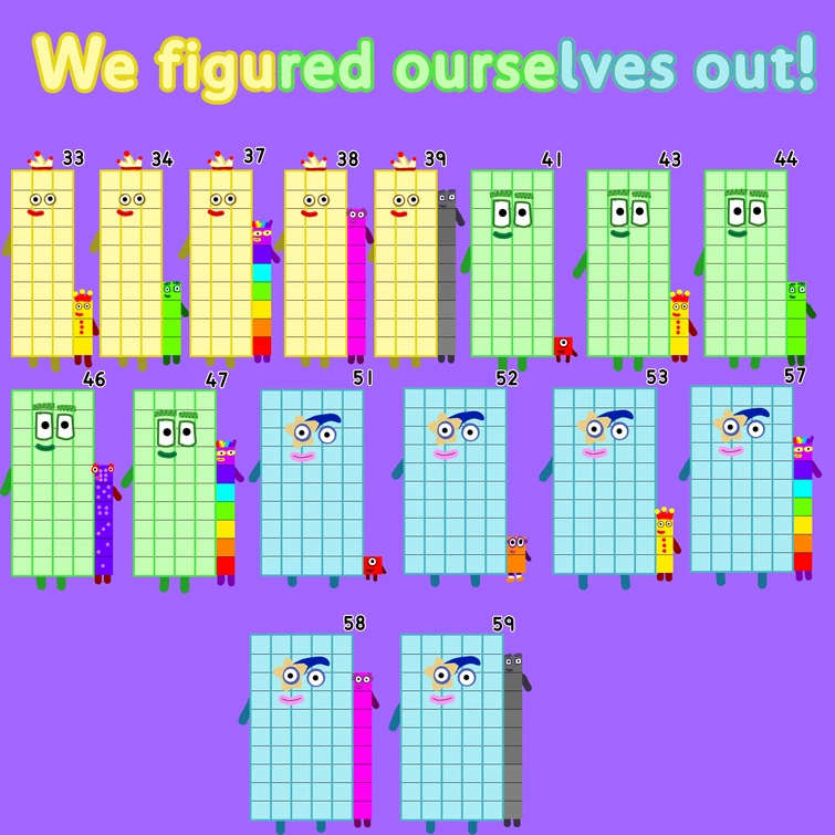 Numberblocks 33 to 59 gets Figured out in time! | Fandom