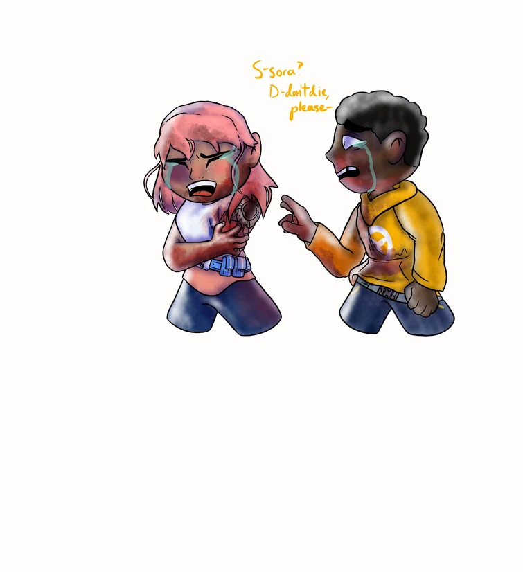 How Sora lost her arm art :D (tw missing limb, blood) (its not too ...