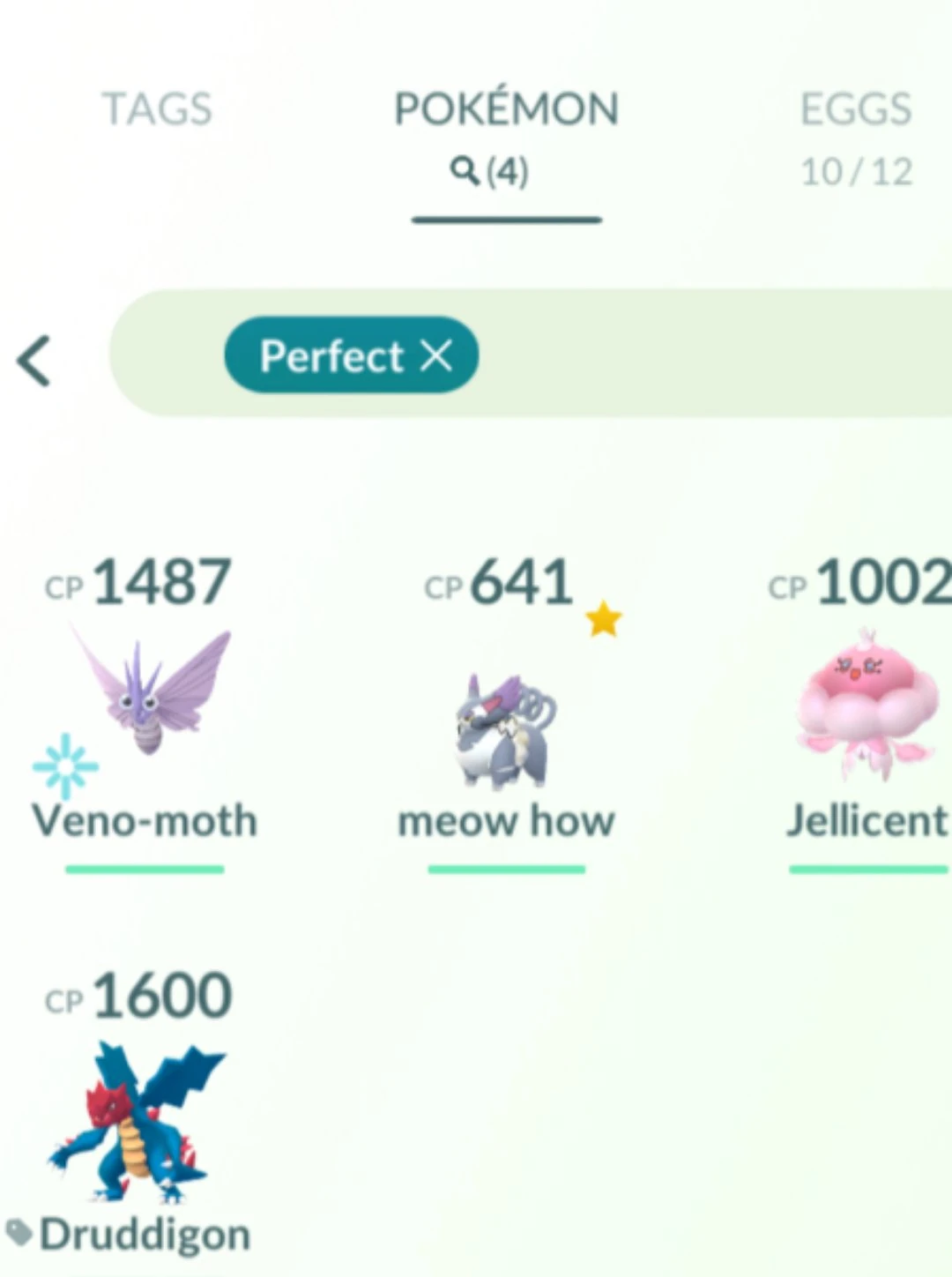 I only have 4 100% pokemon in Pokemon go(I might of had more before ...