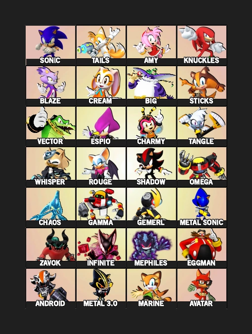 Sonic MOBA Character Select | Fandom