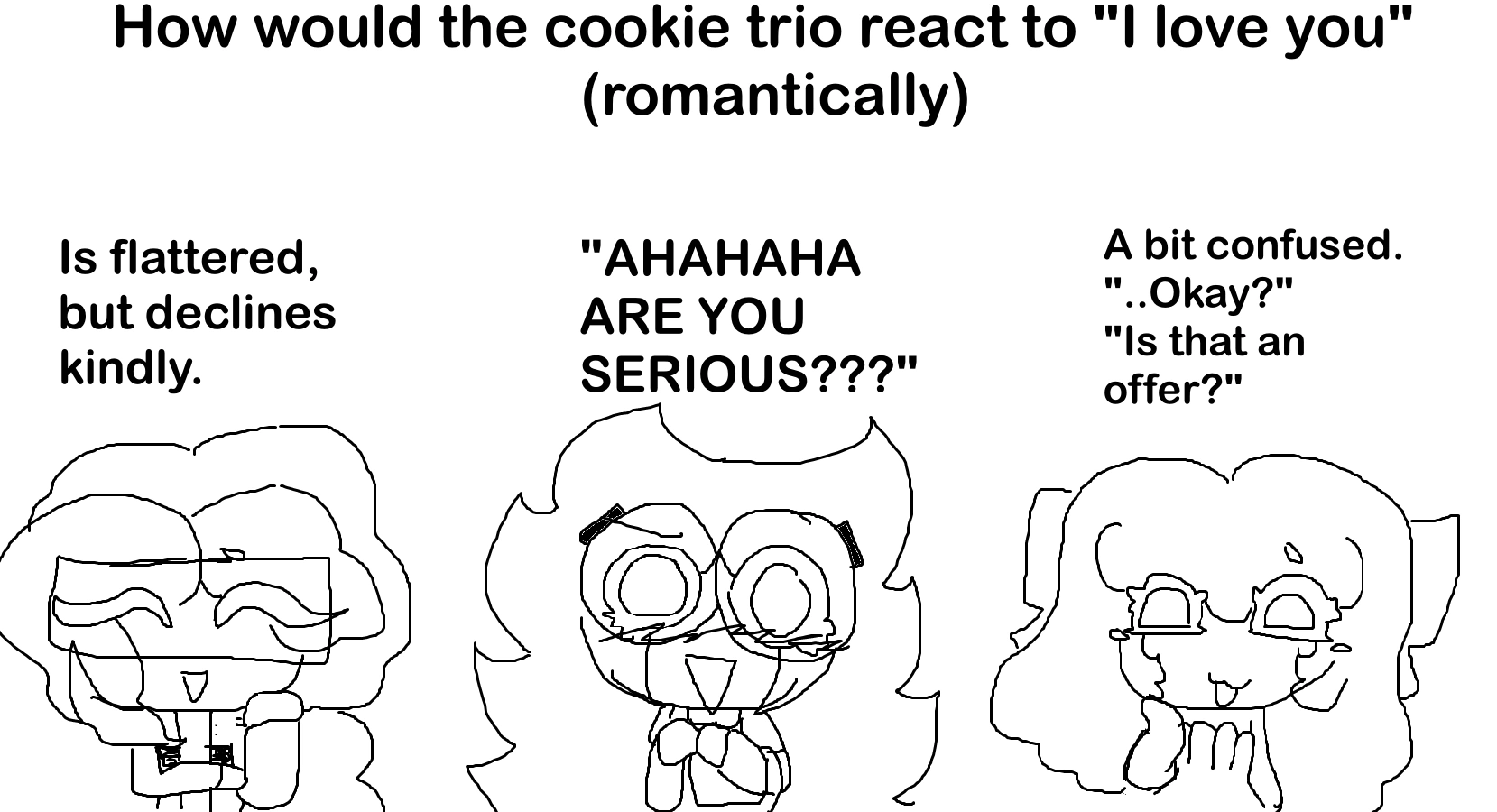 How would the cookie trio react to "I love you" | Fandom