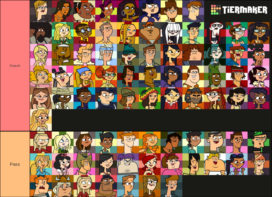Total Drama Smashpass Tierlist Please Dont Judge Me Fandom