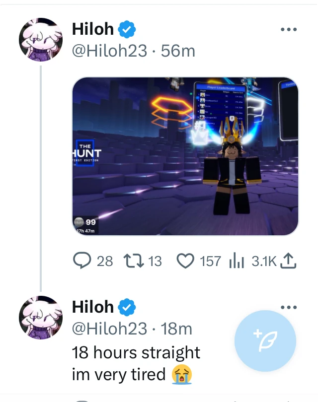 Hiloh finished the hunt in 18 hours | Fandom