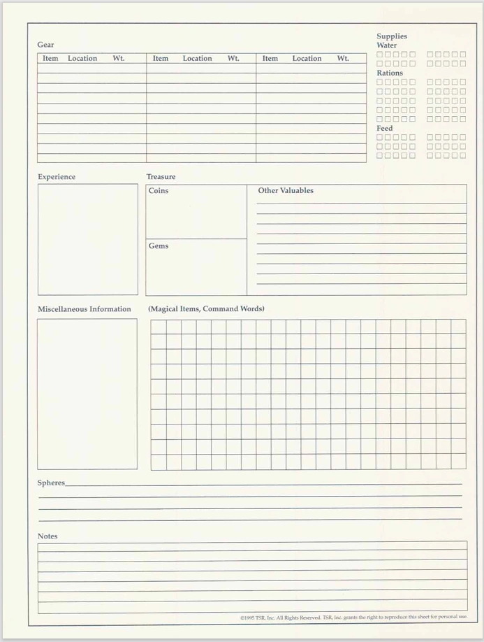 Barbarian Shaman Character Sheet | 2e D&D Wiki | Fandom