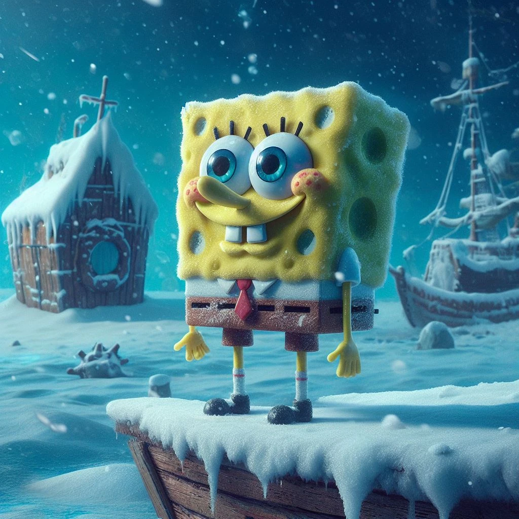 Some AI Art of SpongeBob in a Snowy landscape | Fandom